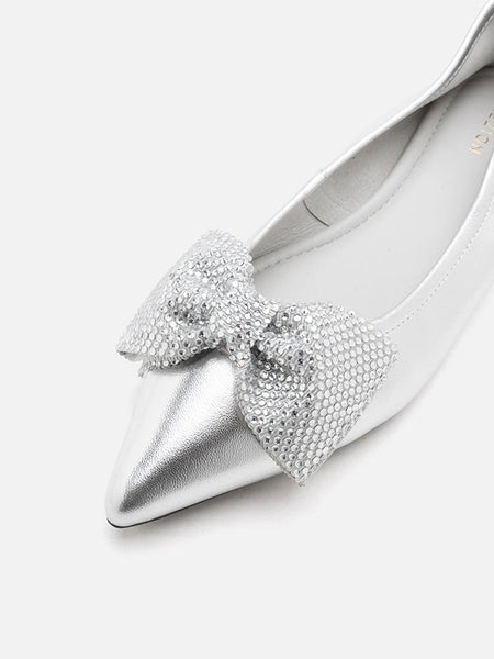 Blakely Crystal Embellished Bow Pointed Toe Flats – PAZZION AUSTRALIA